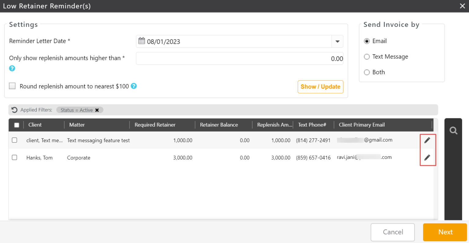 Manage Evergreen Retainers - CosmoLex Support