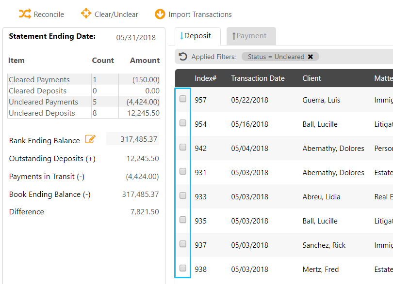Reconcile Your Bank Account – CosmoLex Support