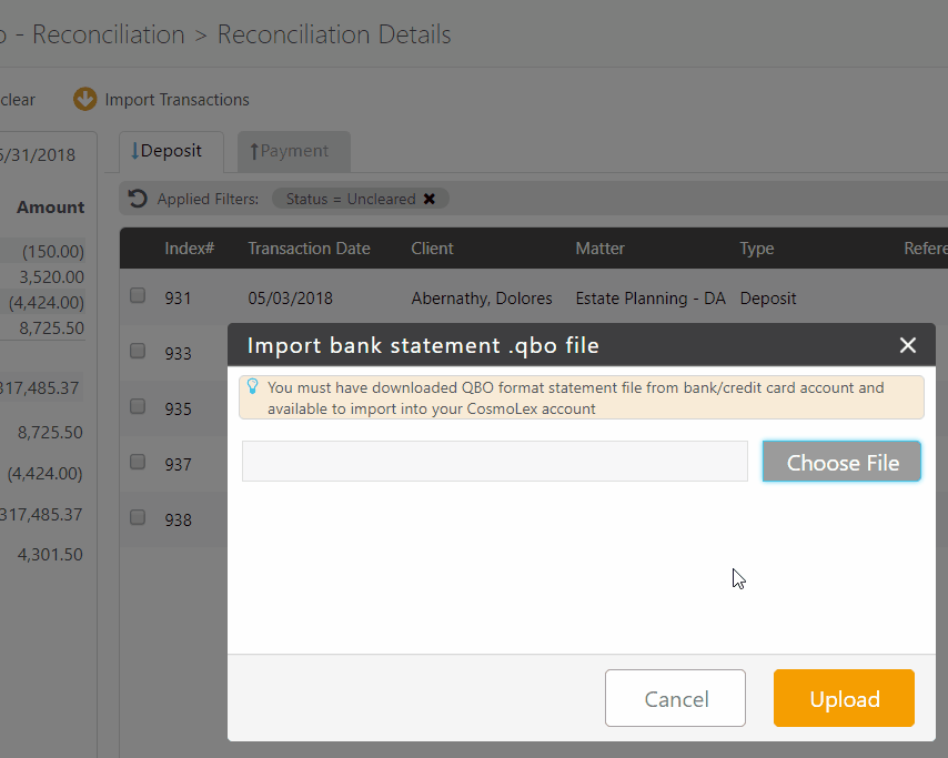 Reconcile Your Bank Account – CosmoLex Support