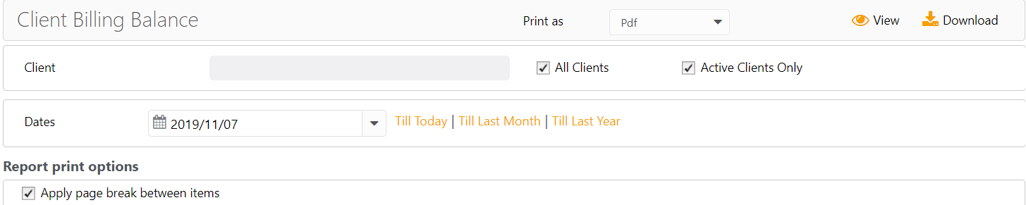 Client Billing Balance Report - CosmoLex Support