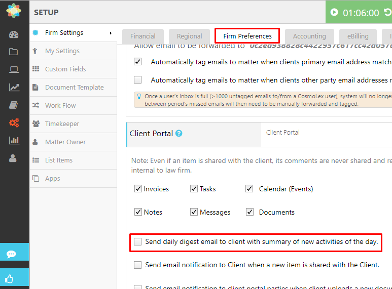 Client Daily Digest Email – CosmoLex Support
