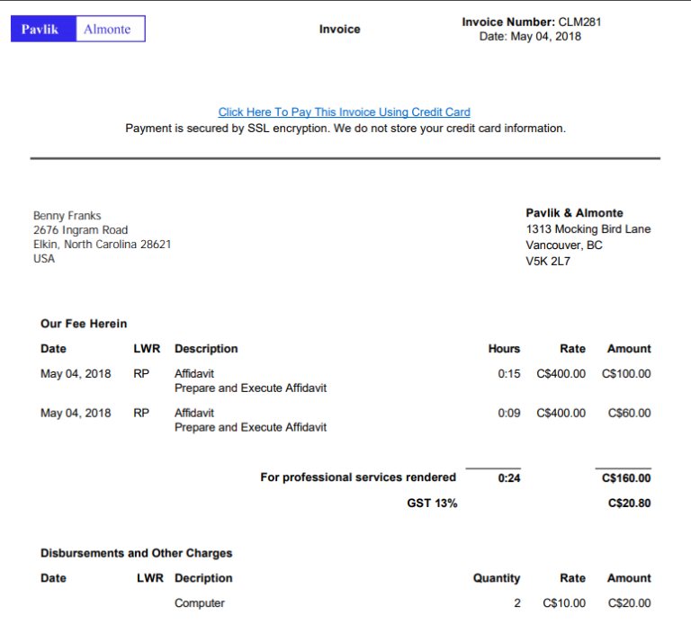 Color Invoice Templates with Logos - CosmoLex Support