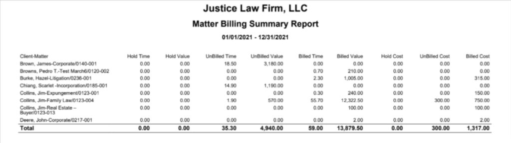 Pre-Bill (Matter Billing Report) - CosmoLex Support