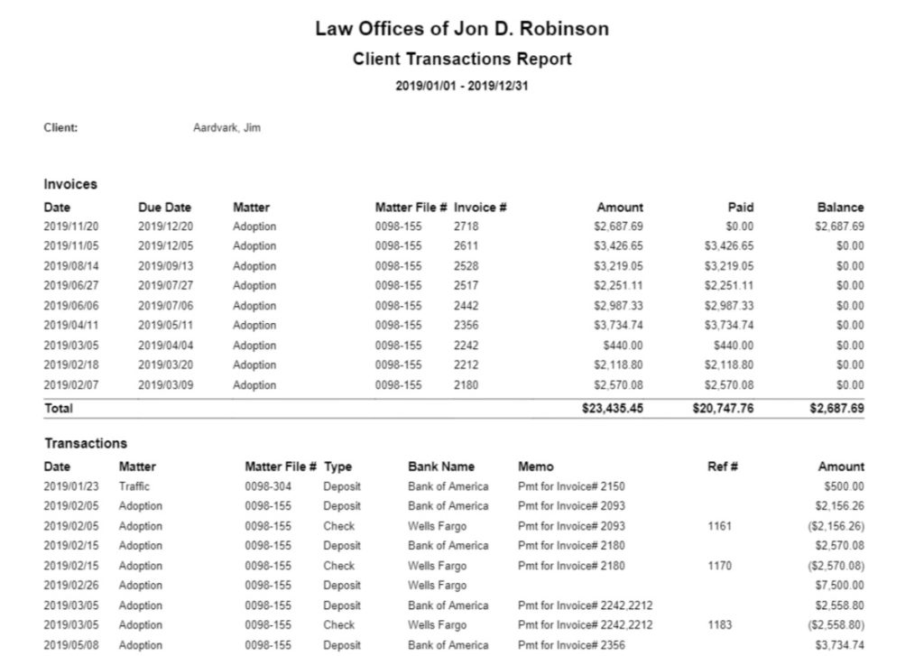 Client Transactions Report – CosmoLex Support