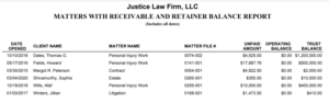 Matter with Receivable & Retainer Balance Report - CosmoLex Support