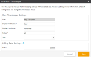 Manage Timekeepers - CosmoLex Support