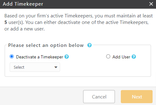 Manage Timekeepers - CosmoLex Support