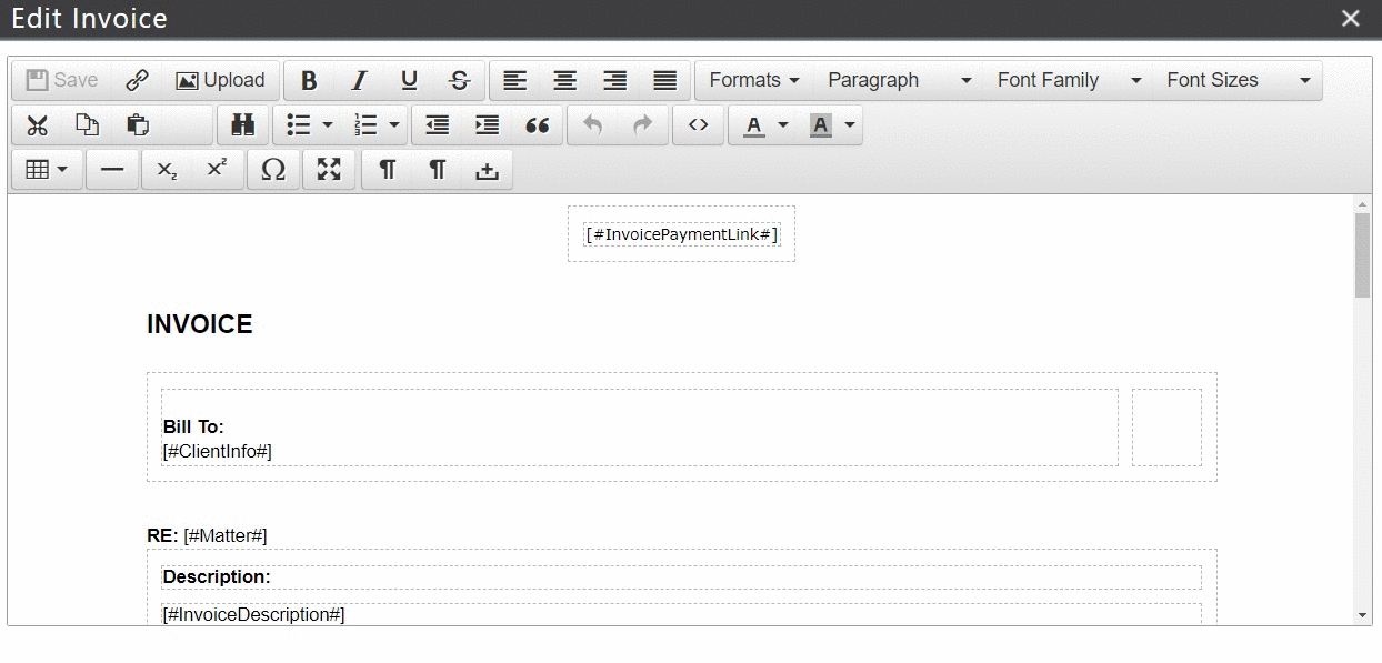 Edit an Invoice Template - CosmoLex Support