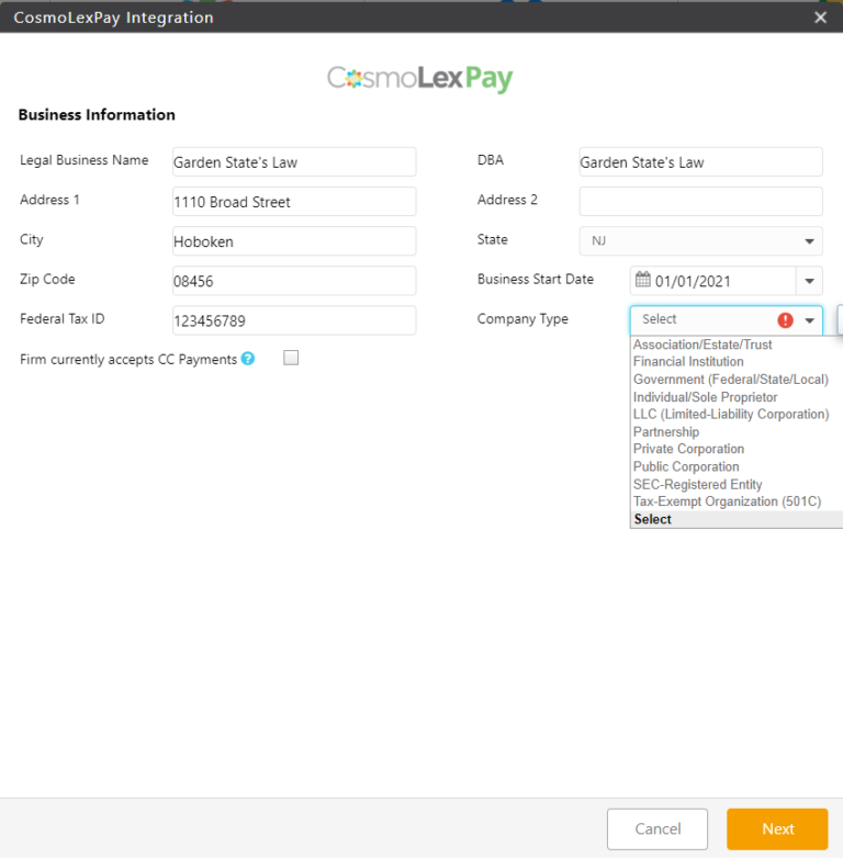 Set Up Your CosmoLexPay Account (US) - CosmoLex Support