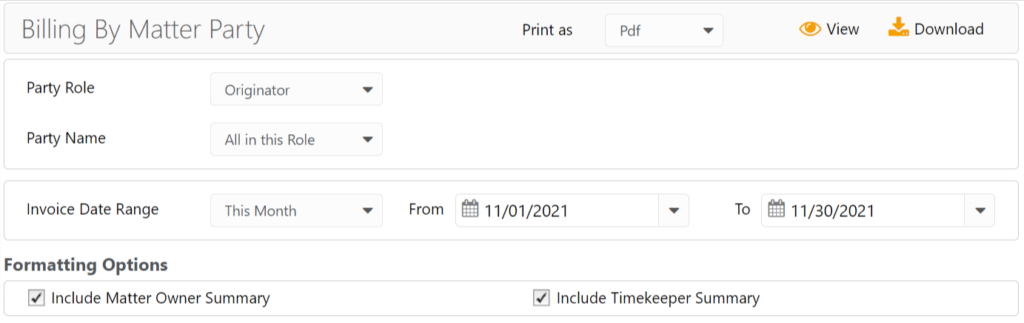 Billing by Matter Party - CosmoLex Support