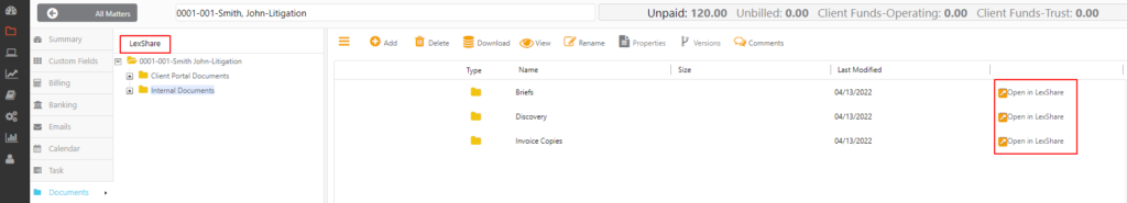 Integrate LexShare with CosmoLex - CosmoLex Support