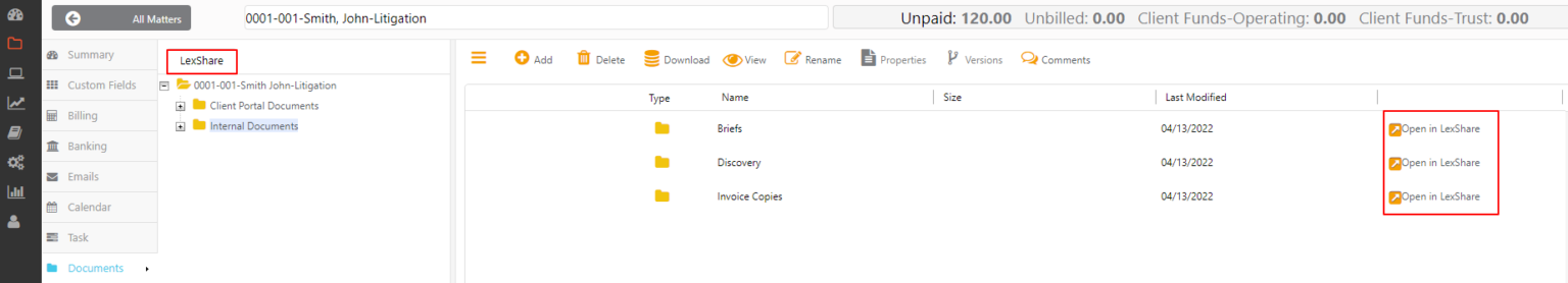 Integrate LexShare with CosmoLex - CosmoLex Support