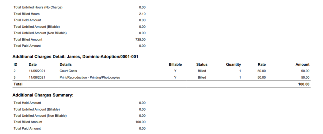Pre-Bill (Matter Billing Report) - CosmoLex Support