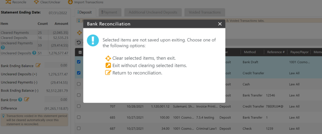 Reconcile Your Bank Account - CosmoLex Support