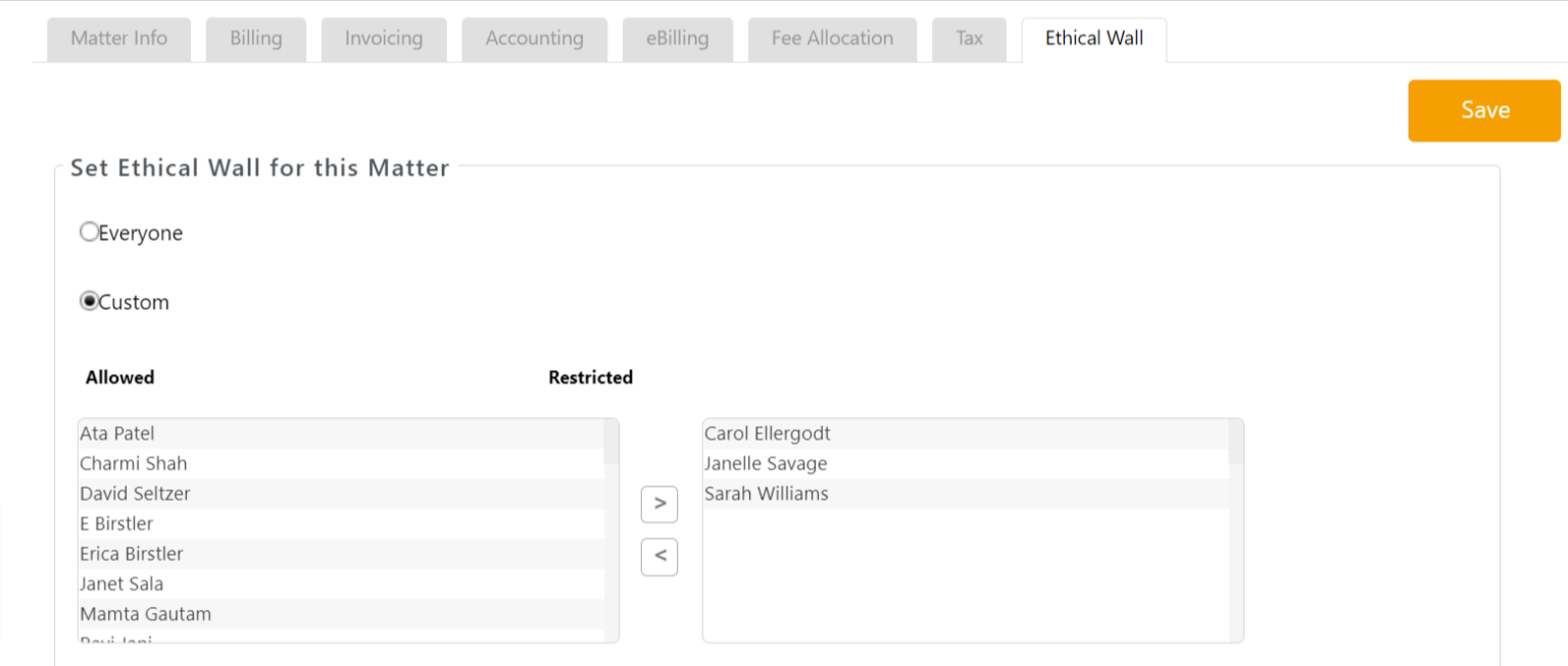 Configuring an Ethical Wall - CosmoLex Support
