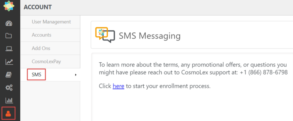 Set Up Text Messaging (SMS) - CosmoLex Support