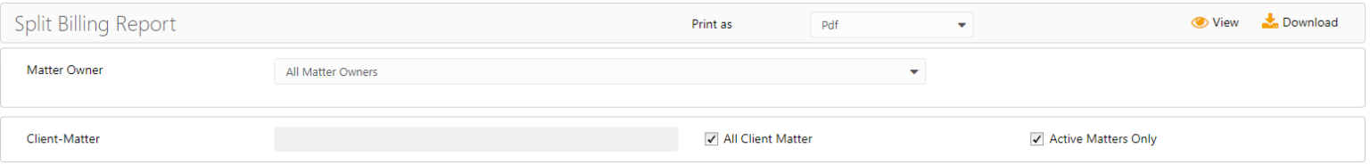 Split Billing Report - CosmoLex Support